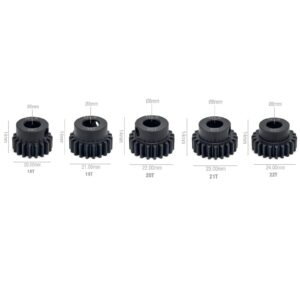 KingVal Replacement 5PCS M1 8mm 18T 19T 20T 21T 22T Steel Pinion Motor Gear Compatible with 1/5 RC Car Brushed Brushless Motor