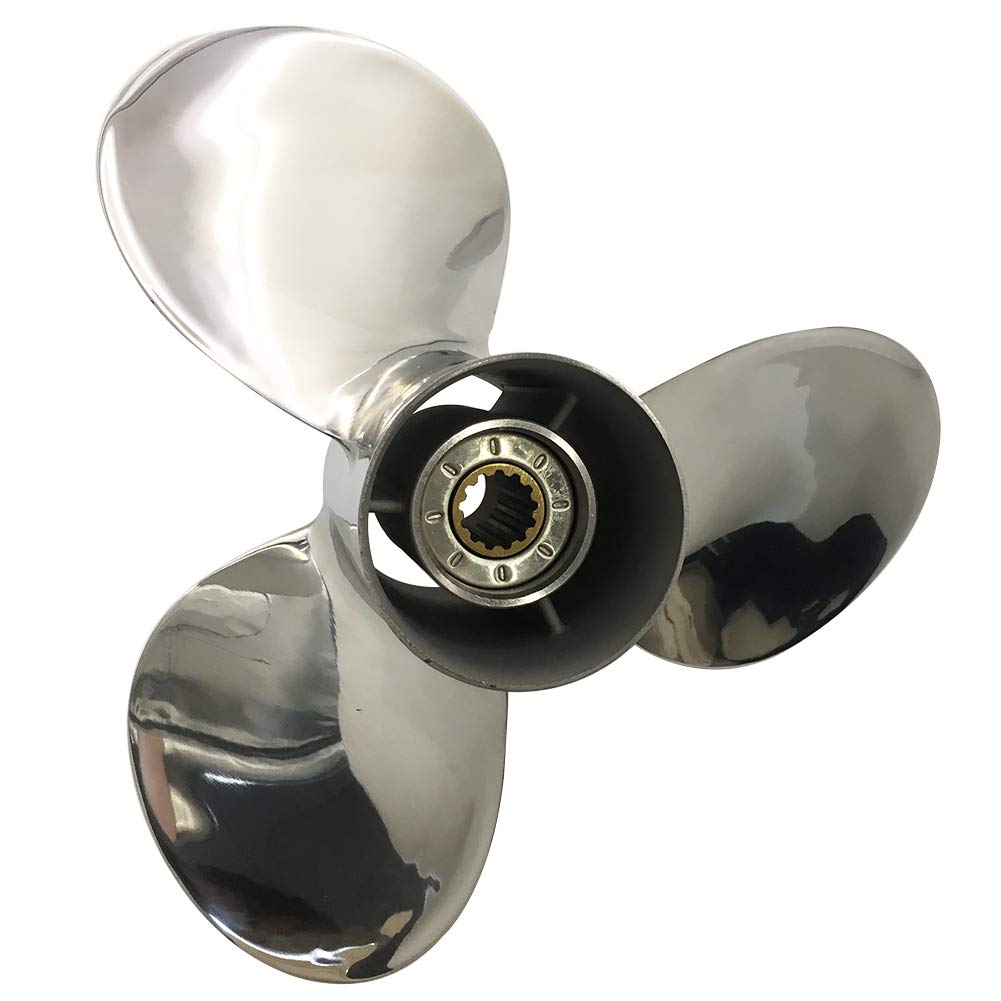 ARKDOZA 3 Blade Polished RH Props for Tohatsu 35/45/50HP Outboard Stainless Steel Propeller 11.6x11