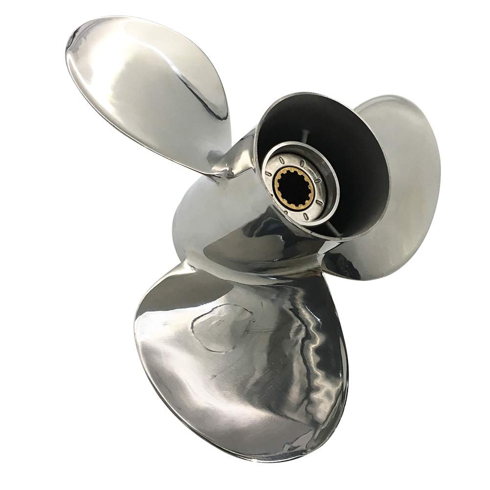 ARKDOZA 3 Blade Polished RH Props for Tohatsu 35/45/50HP Outboard Stainless Steel Propeller 11.6x11