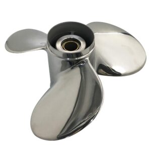 ARKDOZA 3 Blade Polished RH Props for Tohatsu 35/45/50HP Outboard Stainless Steel Propeller 11.6x11