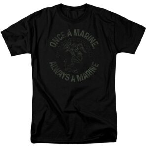 us marine corps always a marine black men's tee shirt, xl