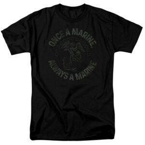 us marine corps always a marine unisex adult t-shirt for men and women black