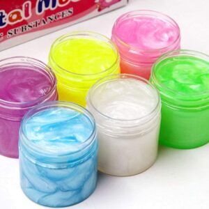 TUZAZO 24 Pack Empty Plastic Slime Containers with Lids and Labels - 12pcs 8 OZ and 12pcs 4 OZ Small Plastic Jars for Lotion, Cream, Ointments, Makeup, Glitters, Samples, Travel Storage