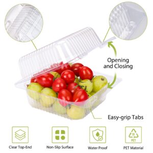 Moretoes Clamshell Take Out Containers, 120pcs 5in Plastic Cake Slice Container with Clear Lids, Disposable Food Clamshell Boxes for Sandwiches Hamburger Cake, Dessert, Salads, Pasta