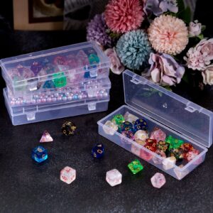 ZORRITA 6 Pack Small Plastic Storage Containers with Hinged Lids, Rectangle Clear Plastic Boxes for Beads, Jewelry, Game Pieces and Crafts Items (6.1 x 2.36 x 1.1 Inch)