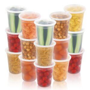 [50 sets - 32 oz.] plastic deli disposable food storage containers with airtight lids, deli, slime, soup, meal prep containers | bpa free | stackable | leakproof | microwave/dishwasher/freezer safe…