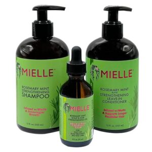 mielle rosemary mint organics infused with biotin and encourages growth hair products for stronger and healthier hair and styling bundle set 3 pcs