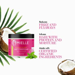 Mielle Organics Rosemary Mint Scalp & Hair Strengthening Oil and Babassu & Mint Deep Conditioner Bundle