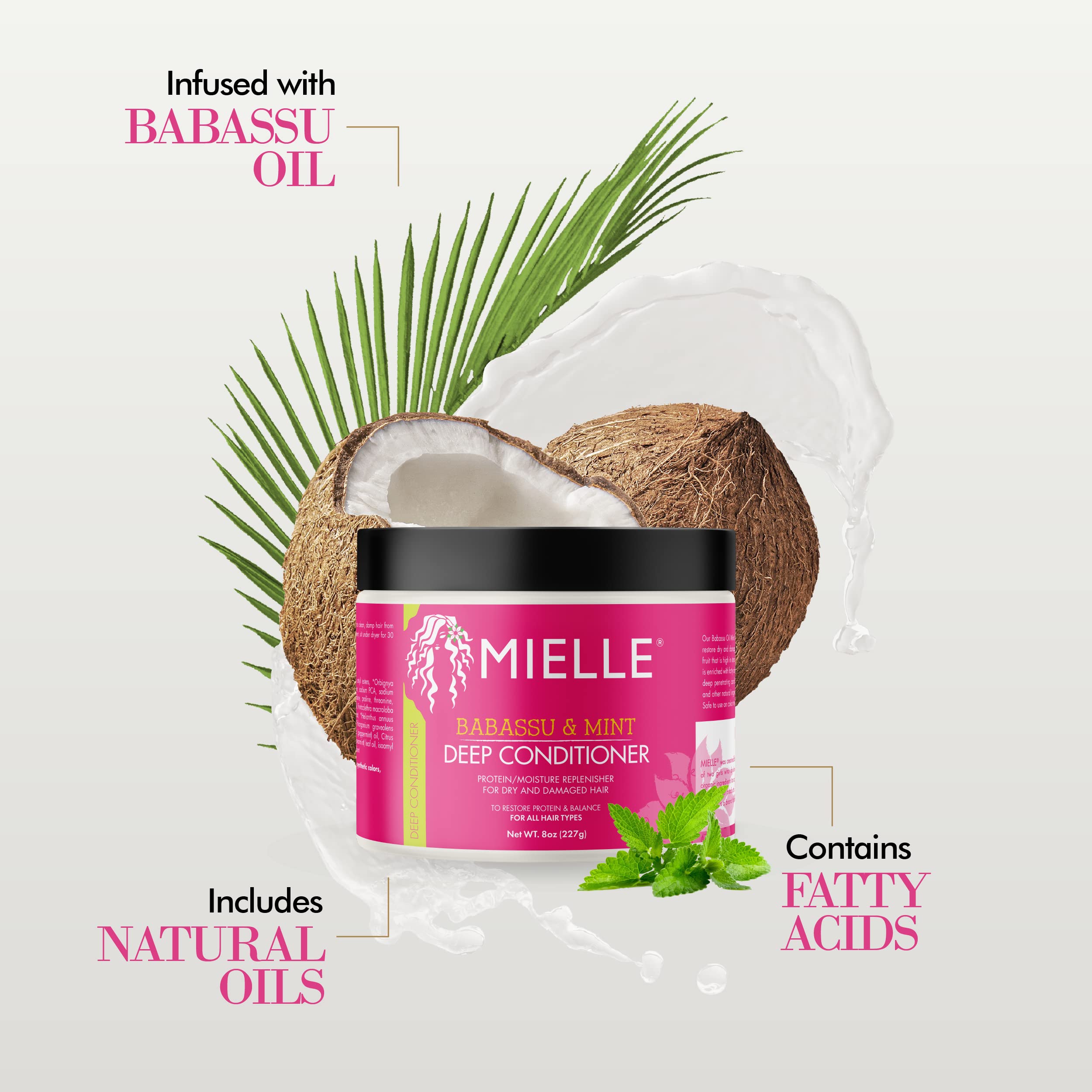 Mielle Organics Rosemary Mint Scalp & Hair Strengthening Oil and Babassu & Mint Deep Conditioner Bundle