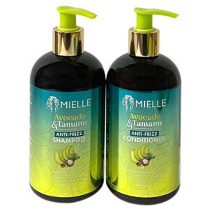 mielle avocado & tamanu – anti-frizz collection – shampoo & conditioner