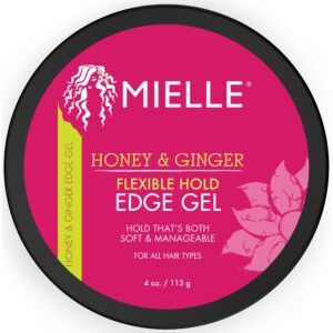 mielle flexible hold edge gel with certified organic honey & ginger (pack of 2)