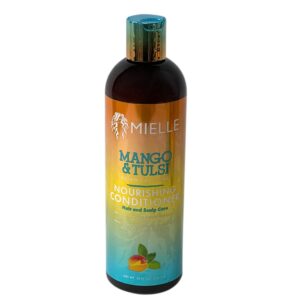 Mielle - Mango & Tulsi – Nourishing Botanical Blend – Infused with Mango Butter & Tulsi Leaves – Shampoo, Conditioner & Styling Gel – Bundle Set 3 PCS