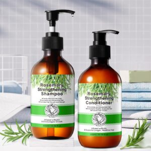 Rosemary Shampoo and Conditioner,Hair Growth Shampoo and Conditioner for Thinning Hair Strengthening Scalp Health Promotes Hair Regrowth,Shampoo and Conditioner for Hair Loss for Women Men