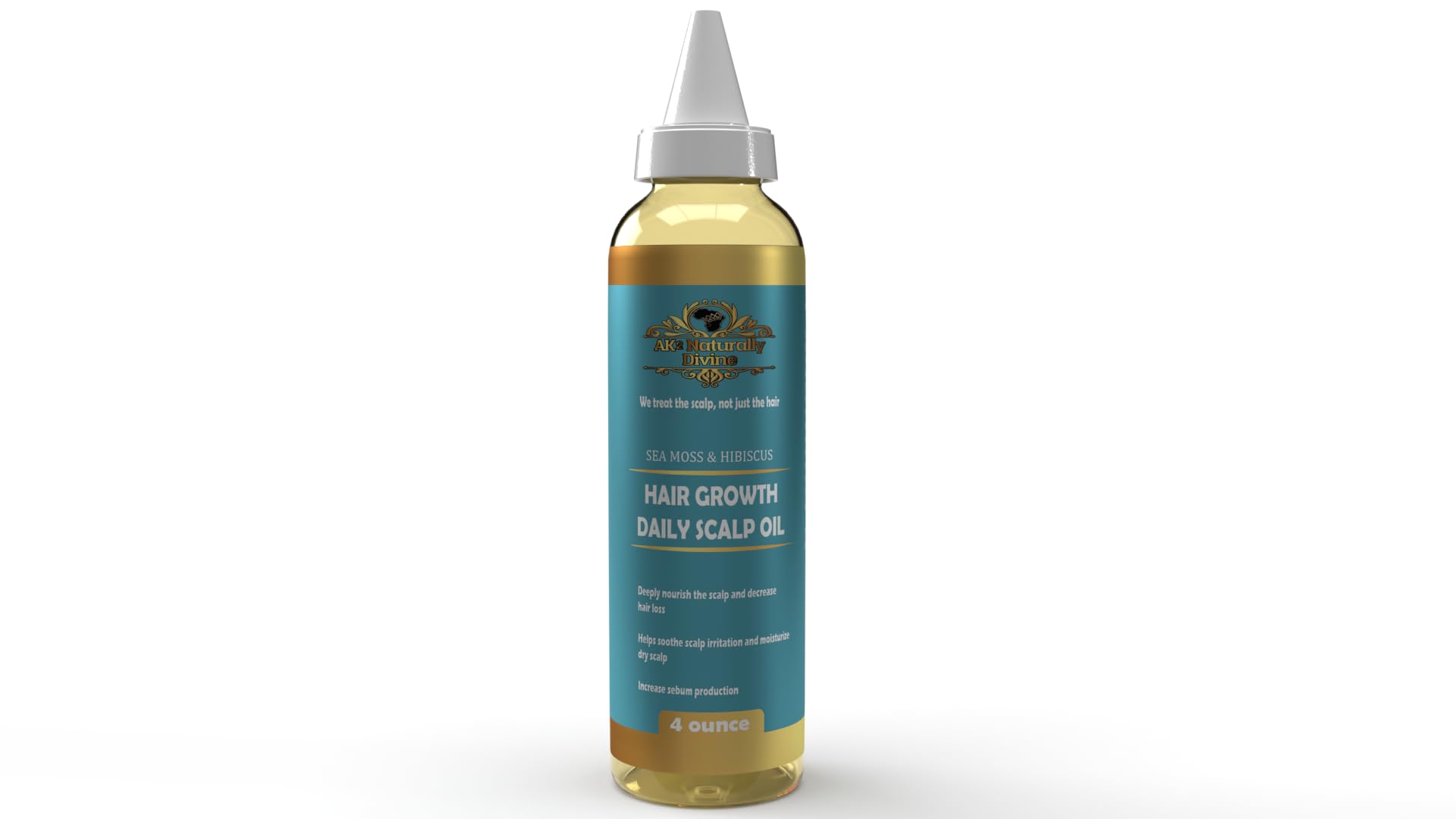 AK2 Hair oil for Curly, Wavy, Natural hair. Good for Braids. Hydrates and repairs, hair moisturizer for dry damaged hair. With Detangling Oils. (Sea Moss Rosemary & Hibiscus 4 oz.)