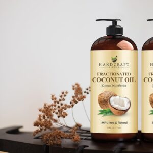 Handcraft Blends Castor Oil with Rosemary Oil and Coconut Oil for Hair Growth, Eyelashes and Eyebrows - 100% Pure and Natural Carrier Oil, Hair Oil and Body Oil - 8 fl. Oz & 16 fl. Oz