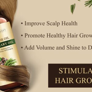 Handcraft Blends Castor Oil with Rosemary Oil and Coconut Oil for Hair Growth, Eyelashes and Eyebrows - 100% Pure and Natural Carrier Oil, Hair Oil and Body Oil - 8 fl. Oz & 16 fl. Oz