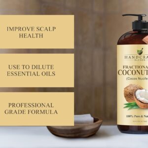 Handcraft Blends Castor Oil with Rosemary Oil and Coconut Oil for Hair Growth, Eyelashes and Eyebrows - 100% Pure and Natural Carrier Oil, Hair Oil and Body Oil - 8 fl. Oz & 16 fl. Oz