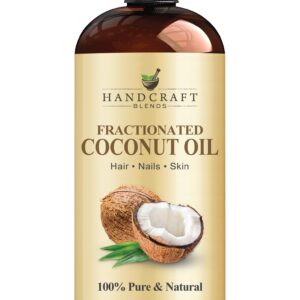 Handcraft Blends Castor Oil with Rosemary Oil and Coconut Oil for Hair Growth, Eyelashes and Eyebrows - 100% Pure and Natural Carrier Oil, Hair Oil and Body Oil - 8 fl. Oz & 16 fl. Oz