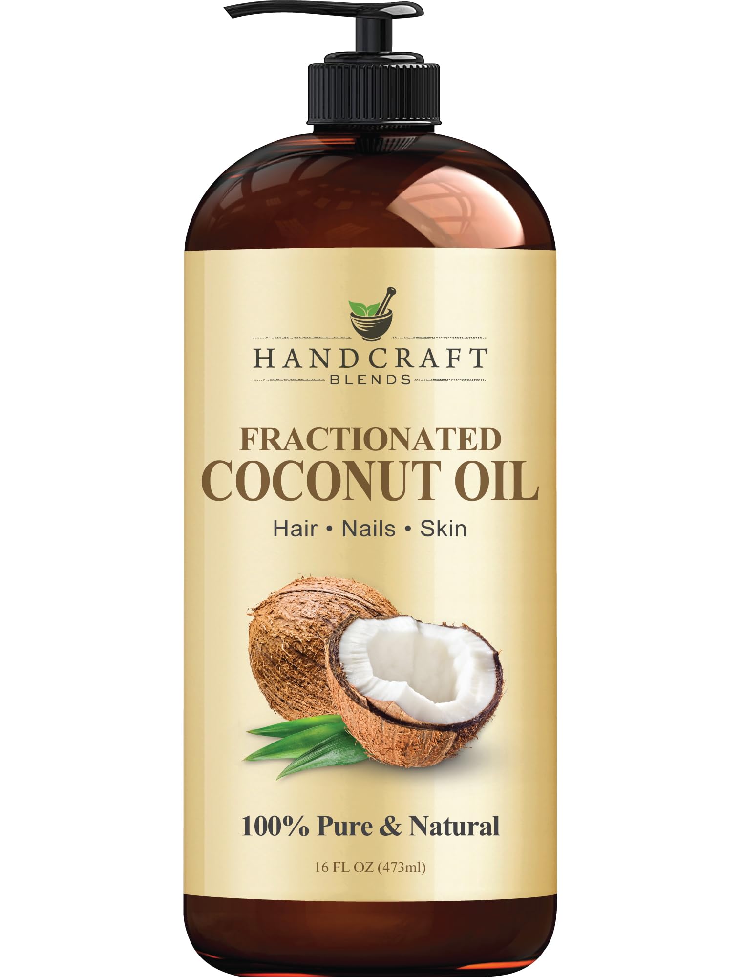 Handcraft Blends Castor Oil with Rosemary Oil and Coconut Oil for Hair Growth, Eyelashes and Eyebrows - 100% Pure and Natural Carrier Oil, Hair Oil and Body Oil - 8 fl. Oz & 16 fl. Oz