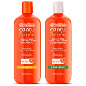 cantu shampoo & conditioner with shea butter for natural hair, 13.5 fl oz (pack of 2)