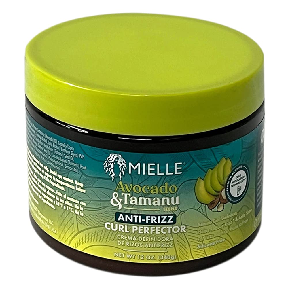 Mielle – Avocado & Tamanu – Anti-Frizz Collection - Shampoo, Conditioner, Leave-in Conditioner, Stay Straight Serum & Curl Perfector – Bundle Combo Set 5PCS