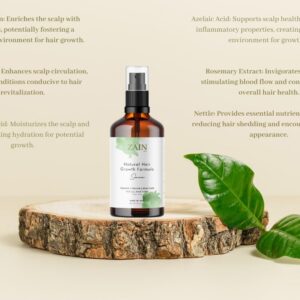 ZAIN1 Natural Hair growth serum with Snail Mucin, Rosmary, Niacinamide, Hyaluronic acid, Azelaic acid, Nettle, and Much More Natural Ingredients (Mimosa, 3.4 oz). Our products are made by nature