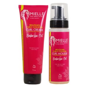 mielle brazilian curly cocktail curl cream & curl mousse 8oz "set"