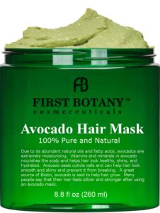 first botany, avocado shea nourishing hair mask - restorative deep conditioning hair mask for dry damaged hair and growth, hair moisturizer & conditioner, sulfate free hair treatment & hair care