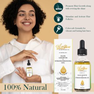 9 in 1 Natural Hair Growth Serum & Strengthening Oil with Rosemary, Jojoba, Coconut, Castor, Grape Seed Oil & Peppermint Leaf for Split Ends and Dry Scalp Treatment 2 FL