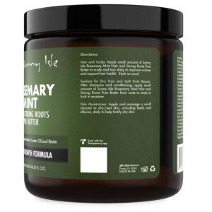 Sunny Isle Rosemary Mint Hair and Strong Roots Butter 8oz | Infused with Biotin & Jamaican Black Castor Oil | Strengthen and Nourish Hair | Dry Scalp, Split Ends…