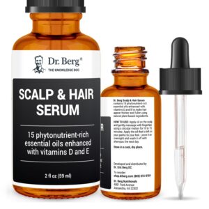 dr. berg (all in one) hair serum with jojoba oil & castor oil for fuller thicker looking hair | contains 15 plant-based natural hair oils | enhancement with vitamin e & d | 2 fl oz