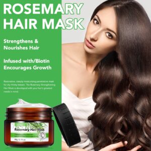 NIFEISHI Organics Rosemary Hair Masque, Hair Treatment Mask, Repairs Damage Hair Root, Essential Oil & Biotin Deep Treatment, Deep Conditioner Suitable for Dry & Damaged Hair-60g