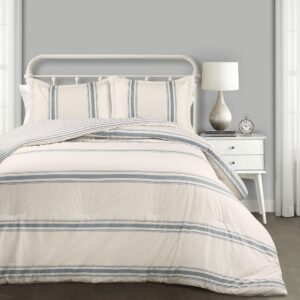 lush decor comforter farmhouse stripe, king, blue