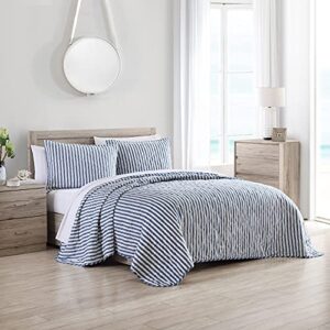 stone cottage - queen quilt set, super soft reversible bedding with matching shams, luxurious room essentials (willow way indigo, queen)