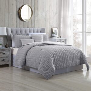 modern threads kallan 5-piece seersucker comforter set grey king