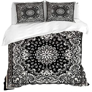 paisley quilt set, paisley style textures, 3 pieces wrinkle, stain resistant comforters set, (california king, 96x104 inches, 3 pieces)