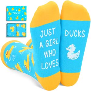 zmart novelty rubber duck socks for women cute duck socks girls, funny rubber duck gifts duck lovers gifts for her