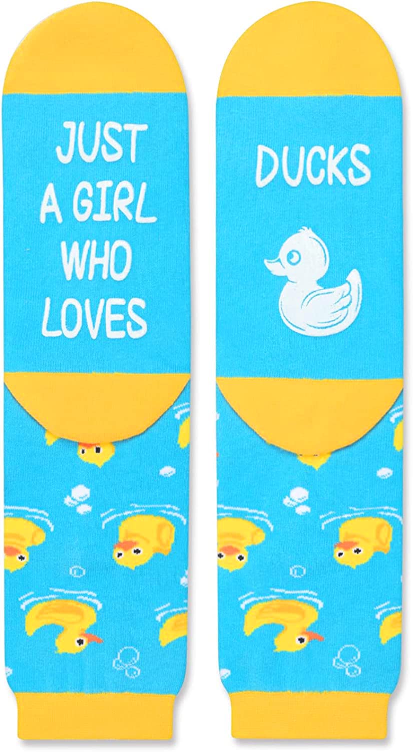 Zmart Novelty Rubber Duck Socks for Women Cute Duck Socks Girls, Funny Rubber Duck Gifts Duck Lovers Gifts For Her