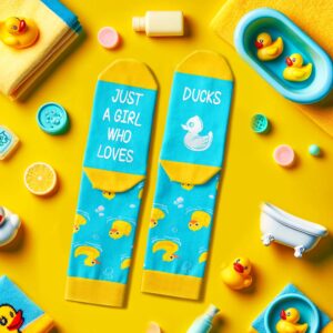 Zmart Novelty Rubber Duck Socks for Women Cute Duck Socks Girls, Funny Rubber Duck Gifts Duck Lovers Gifts For Her