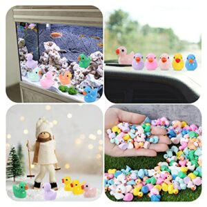 LOUHUA Mini Ducks 220 Pack Tiny Duck Figurines Bulk for Miniature Dollhouse Decor Accessories Garden Aquarium Potted Ornament Party Toys DIY Charms Office Classroom Activity to Hide