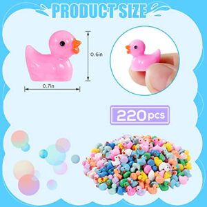 LOUHUA Mini Ducks 220 Pack Tiny Duck Figurines Bulk for Miniature Dollhouse Decor Accessories Garden Aquarium Potted Ornament Party Toys DIY Charms Office Classroom Activity to Hide