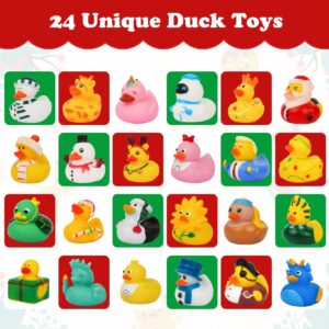 Christmas Advent Calendar 2023 for Kids, 24Pcs Rubber Duck Advent Calendar Toys, 24 Days Surprise Countdown Advent Calendar, Christmas Advent Calendar Toys Gift for Kids Christmas Party Favor