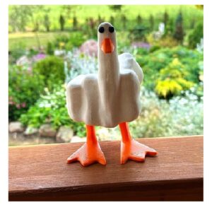 middle finger duck figurines home decor funny duck you figurine, rude duck figurine middle finger decor duck statue middle finger statue weird decor duck decor porch goose statue middle fingers