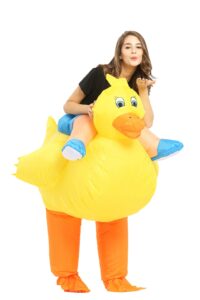 jyzcos inflatable yellow duck costume hen stag night halloween animal fancy dress (adult duck)