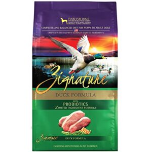 zignature dog food, duck, 25 pounds