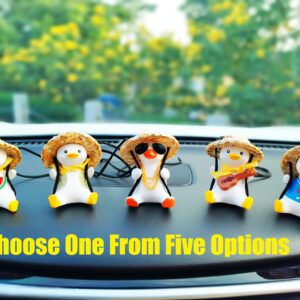 Qiwen Rear View Mirror Hanging Accessories of Swinging Duck Car Hanging Ornament Cute Car Accessories for Teens Men Women Car Mirror Hanging Accessories Truck Car Pendant Car Charm (Cool A)