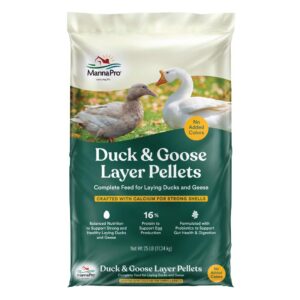 manna pro duck layer pellet | high protein for increased egg production | formulated with probiotics to support healthy digestion | 25 pounds