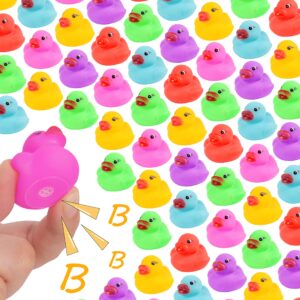 54-pack mini rubber ducks set, mini colorful rubber duckies bath toy for child,float & squeak tiny ducks pool toy set for kids party favors,birthday party supplies,prize rewards