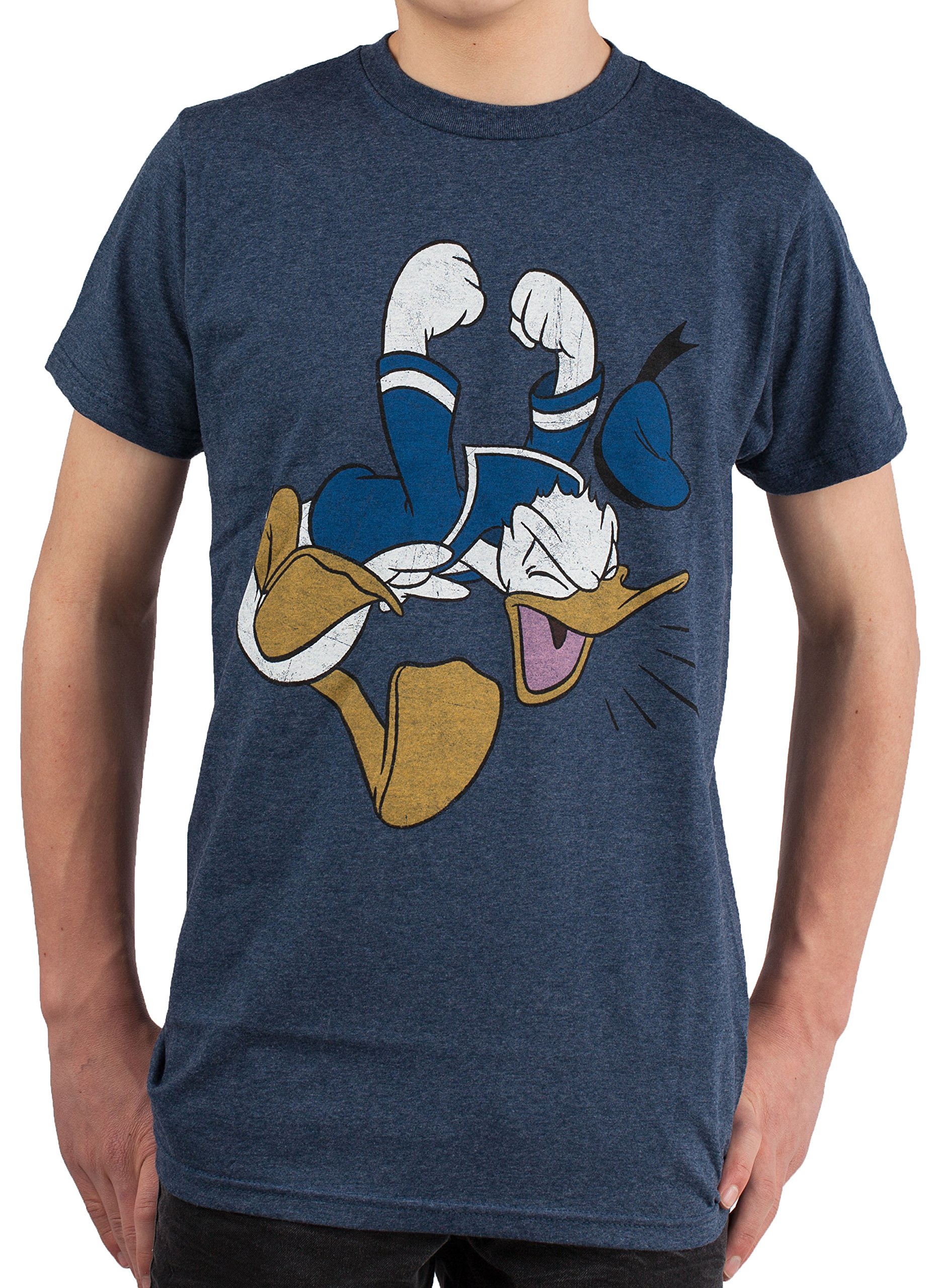 Disney mens Disney Men's Full Size Donald Duck Tantrum T-shirt T Shirt, Navy Heather, X-Large US