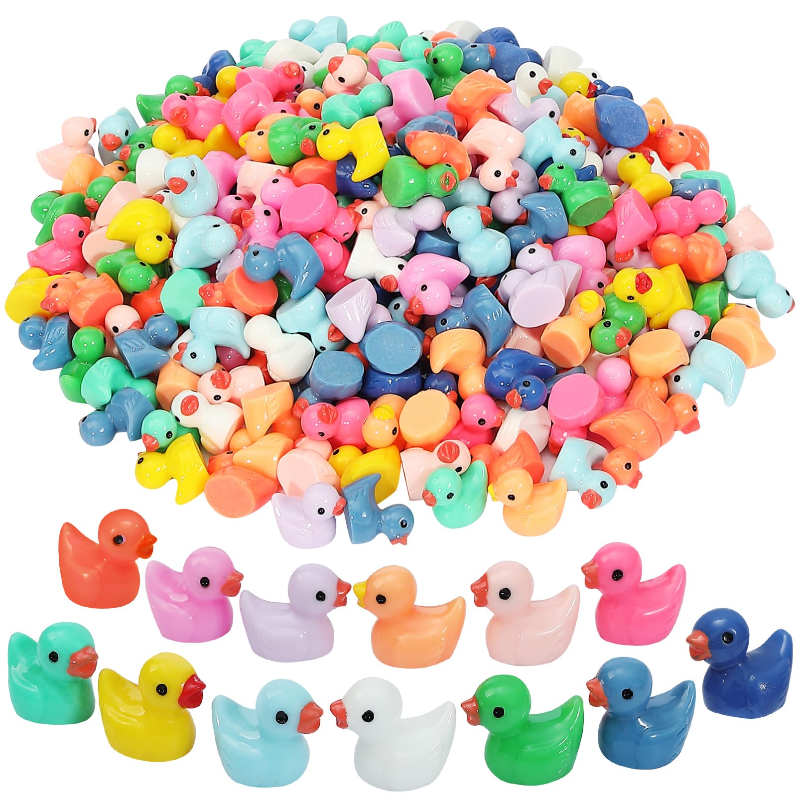 Rachan130 Pcs Mini Ducks Bulk Resin Duck Figurines for Miniature Landscape Garden Aquarium Potted Accessories Home Prank Game Dollhouse Decor Office Decompression